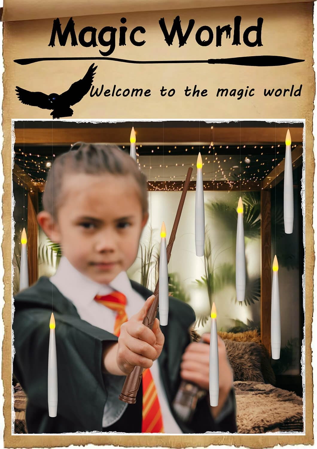 UGUCYUI-20pcs Flameless Taper Floating Candles with Magic Wand Remote ...