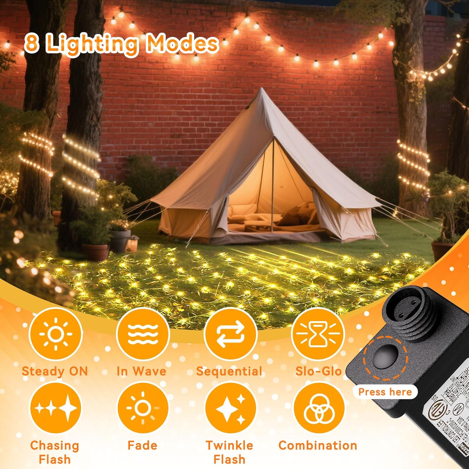 UGUCYUI-21ft x 5ft Christmas Net Lights, 360 LED Mesh Fairy String ...