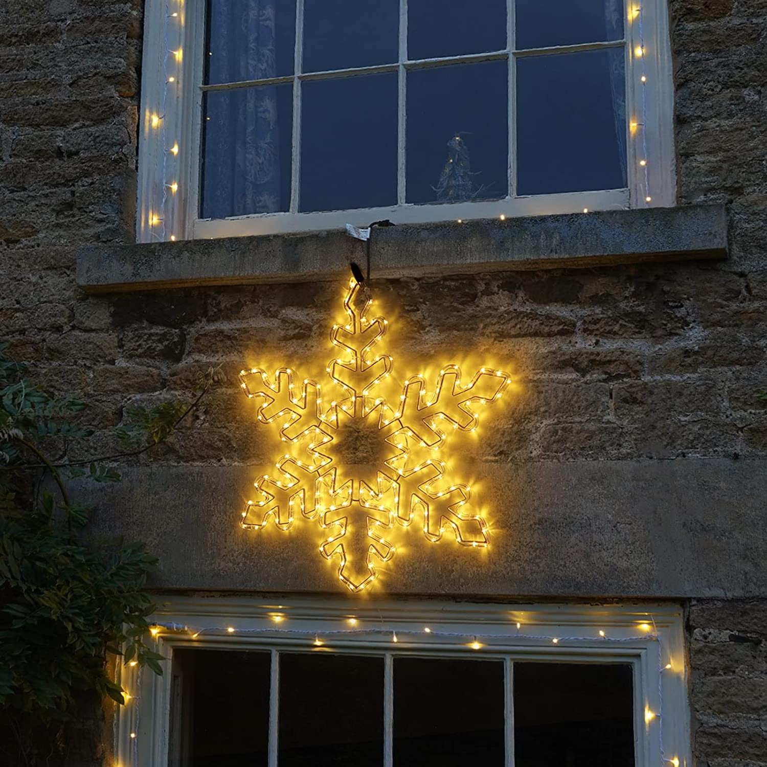 UGUCYUI-27" Christmas Big Snowflake Hanging Lights Outdoor Christmas ...