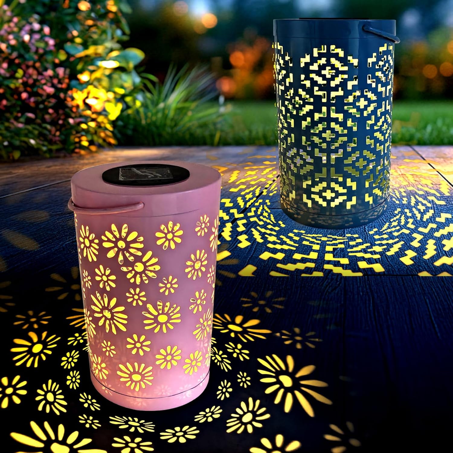 UGUCYUI-2PCS Solar Lanterns Outdoor Waterproof Hanging Solar Light ...