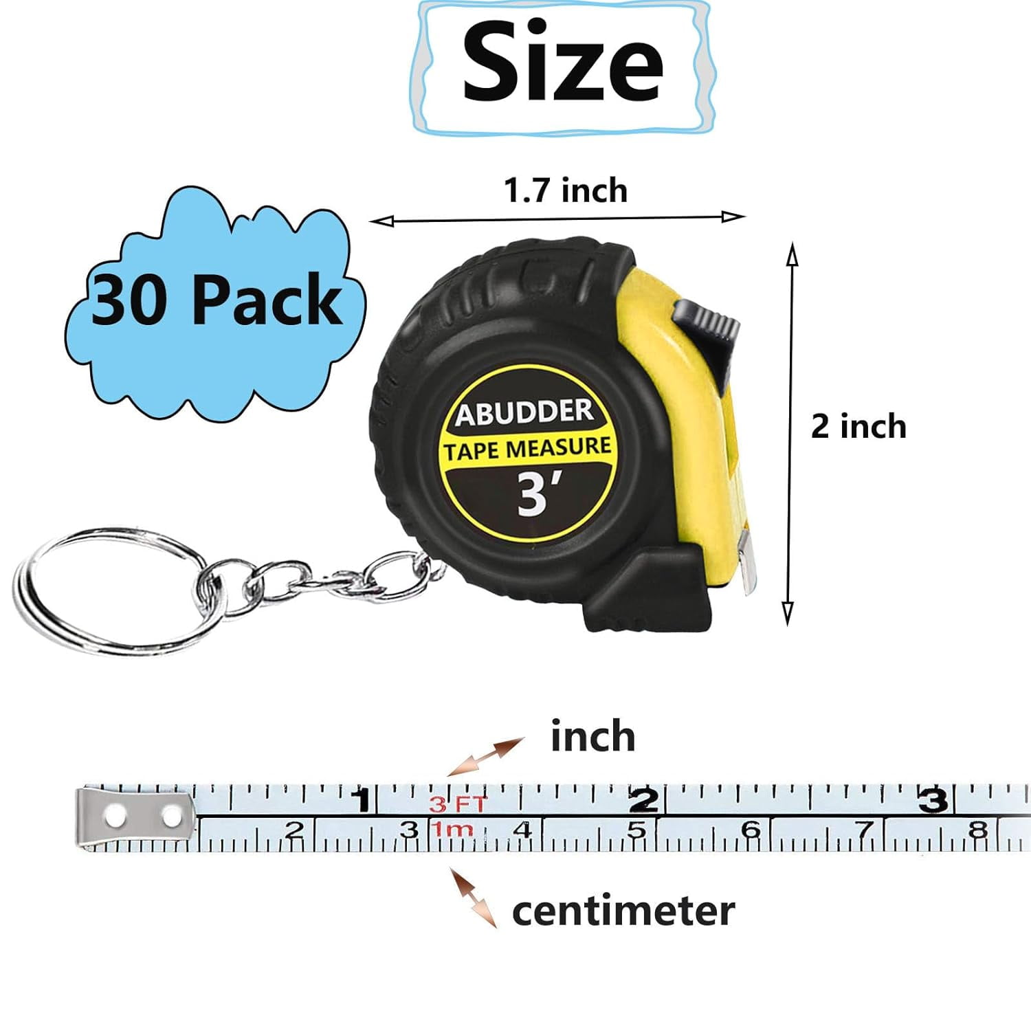 UGUCYUI-30 Pack Small Tape Measure Keychains,Mini Tape Measures ...