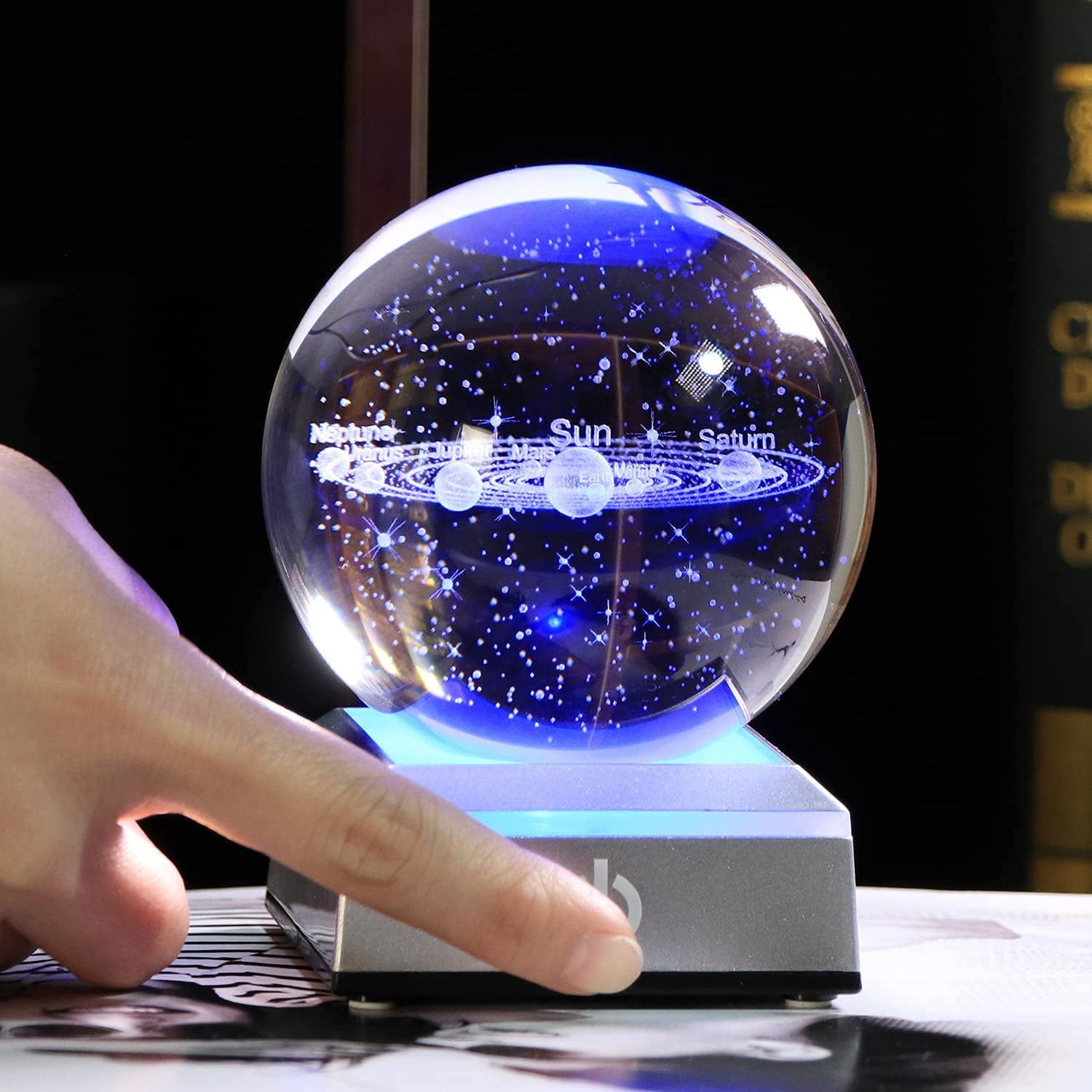 UGUCYUI-3d Solar System Model Crystal Ball 80mm 3.15inch - Outer Space ...