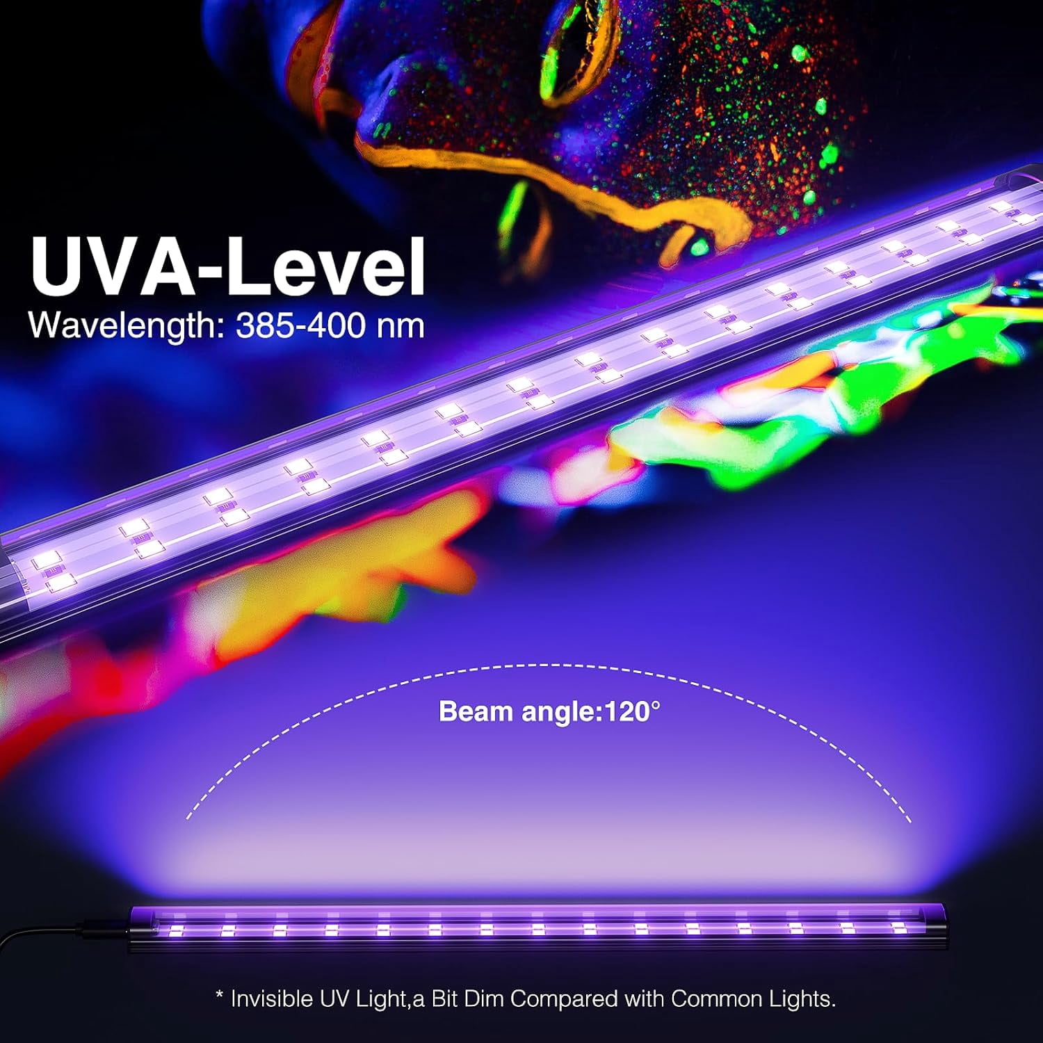 UGUCYUI-4 Pack 10W LED Black Light Bar, 1ft, USB Blacklight Tube ...