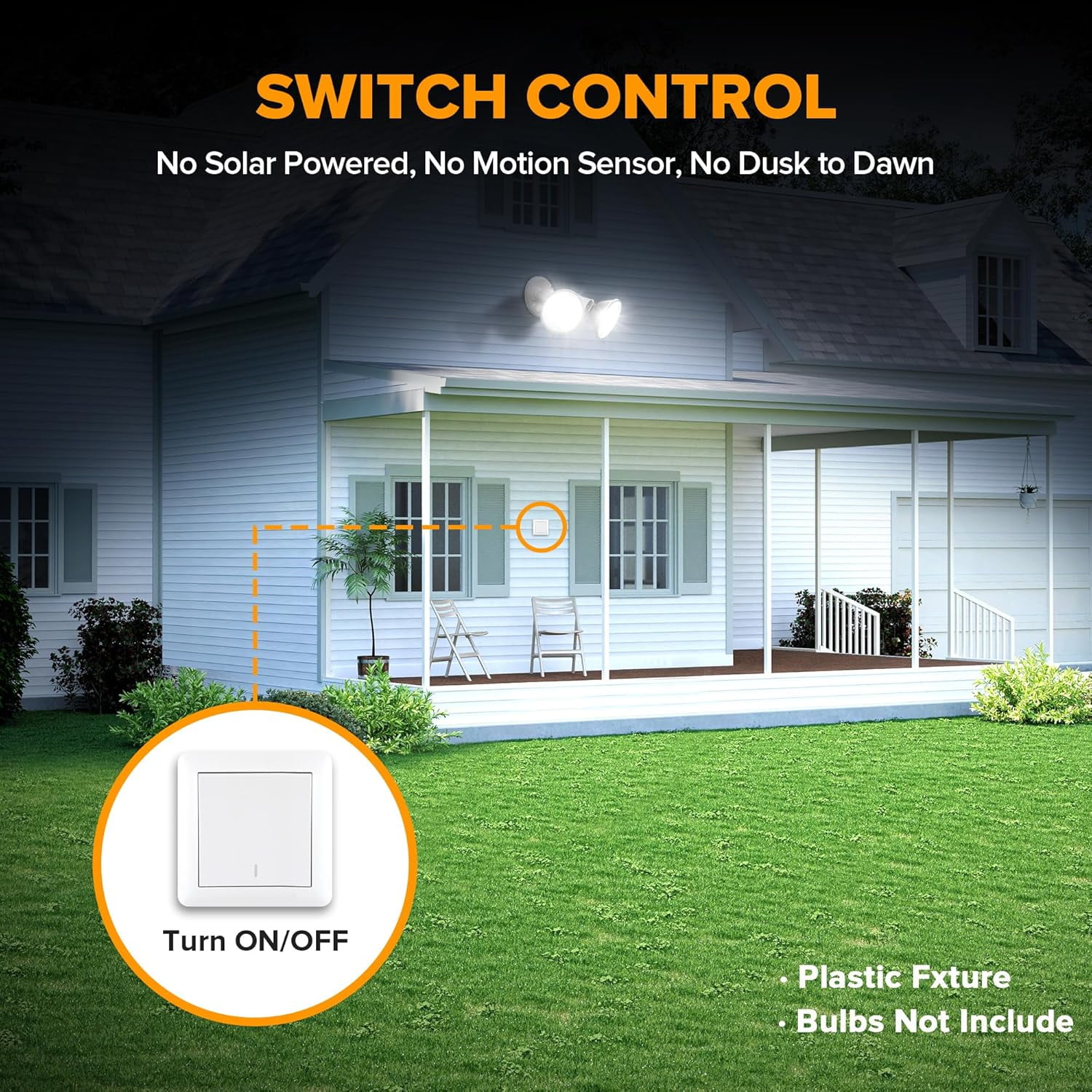UGUCYUI-4 Pack Adjustable Twin Par Holder Outdoor Flood Lights, Switch ...