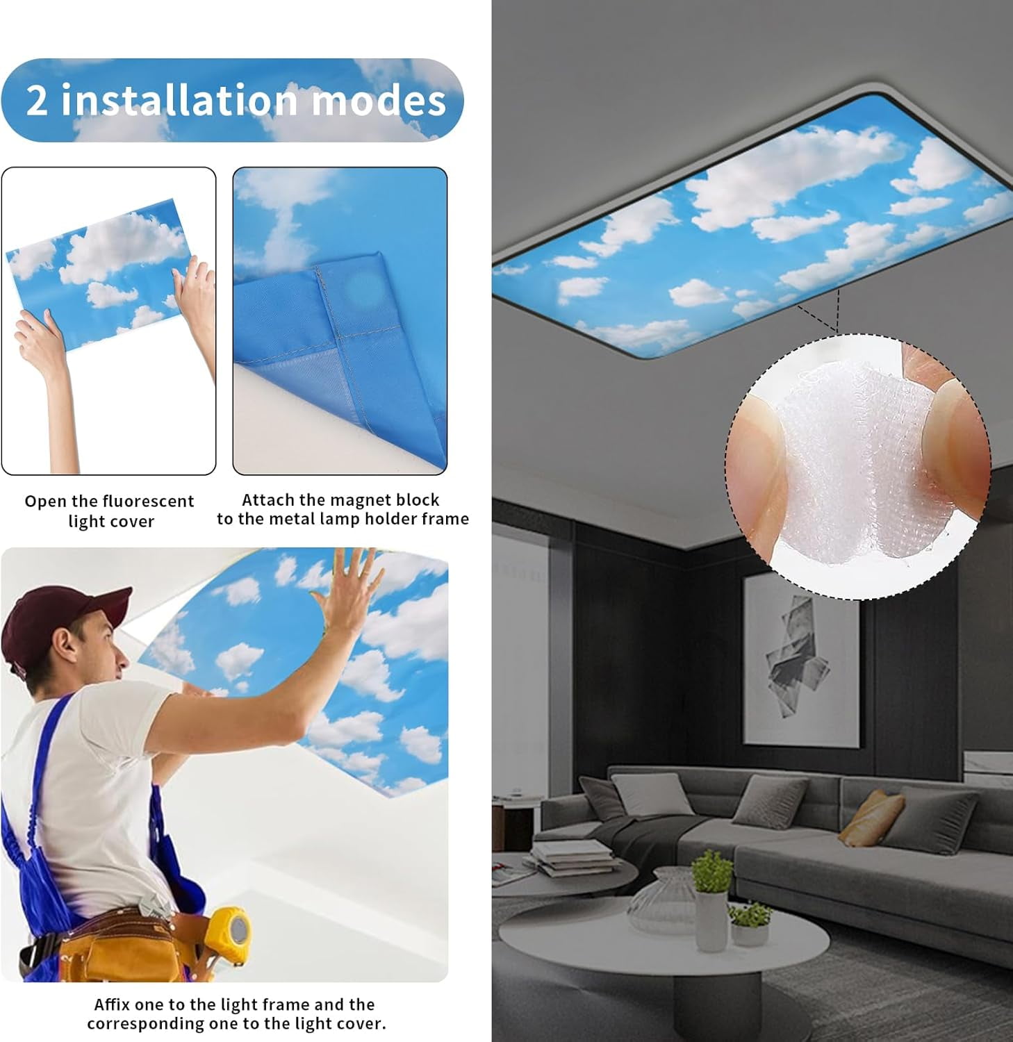 UGUCYUI-4Pcs Fluorescent Light Covers for Ceiling Lights,4x2 Feet ...
