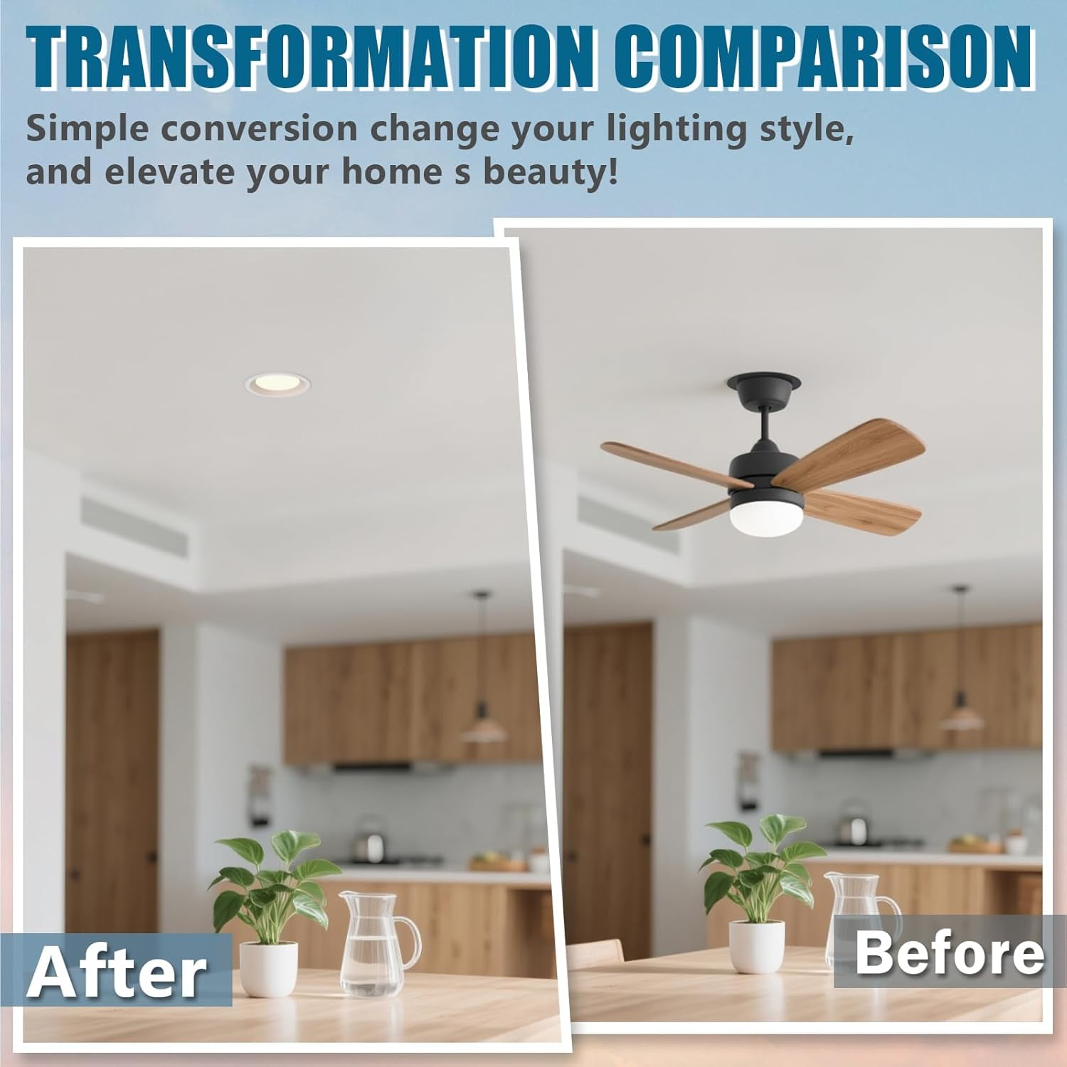 UGUCYUI-5/6 inch Recessed Can Light Conversion Kit, for Ceiling Light ...