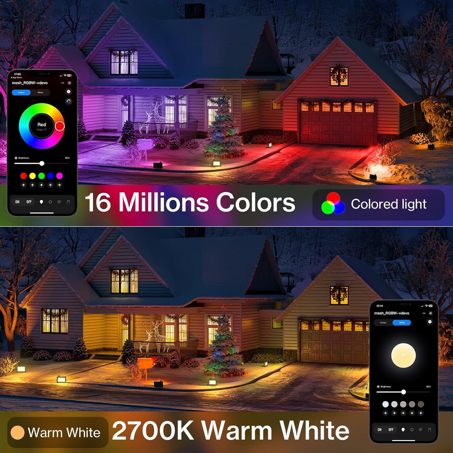 UGUCYUI-50W LED Flood Light Outdoor, Color Changing Outdoor Lights ...