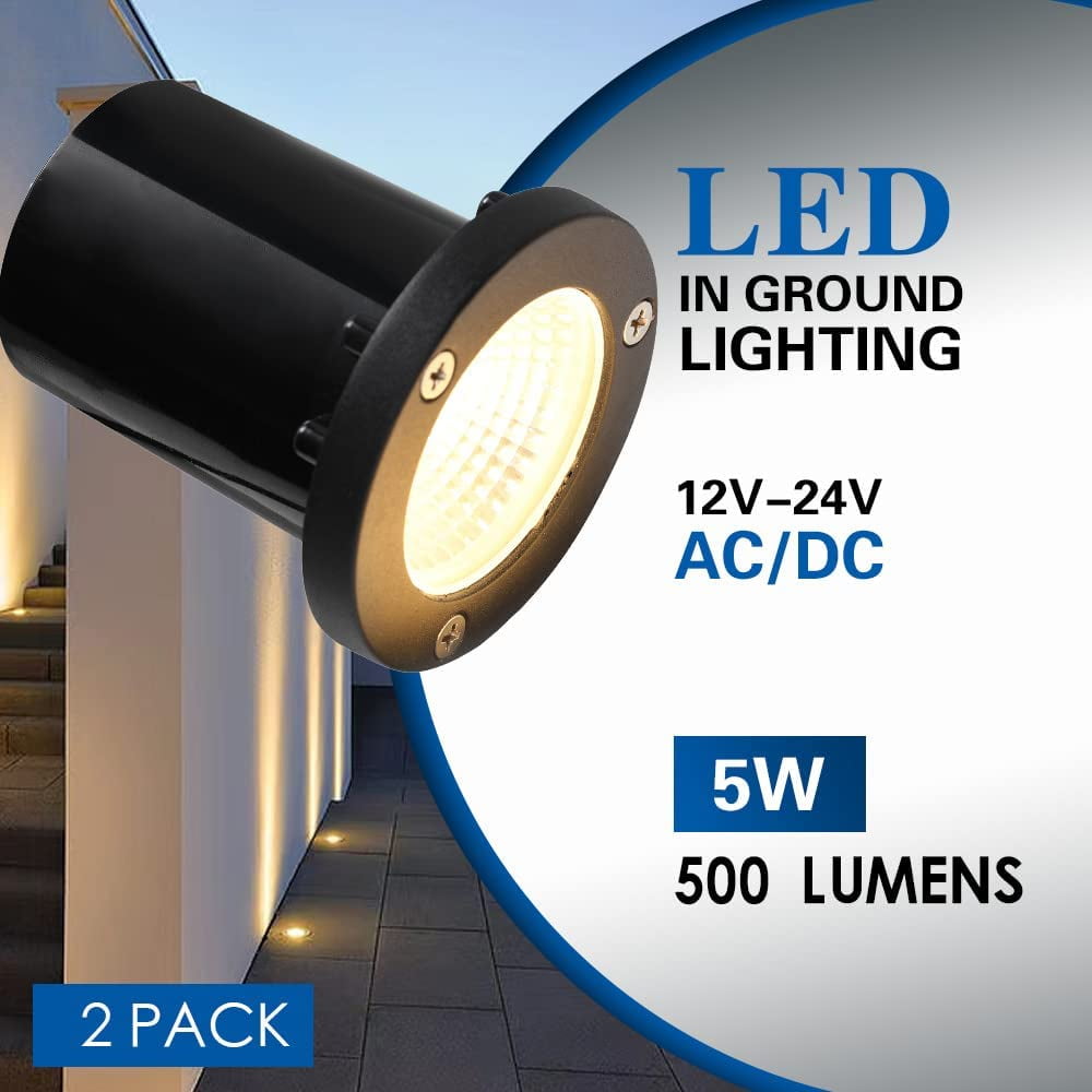 UGUCYUI-5W Landscape Well Light,12-24V In-Ground Low Voltage Landscape ...