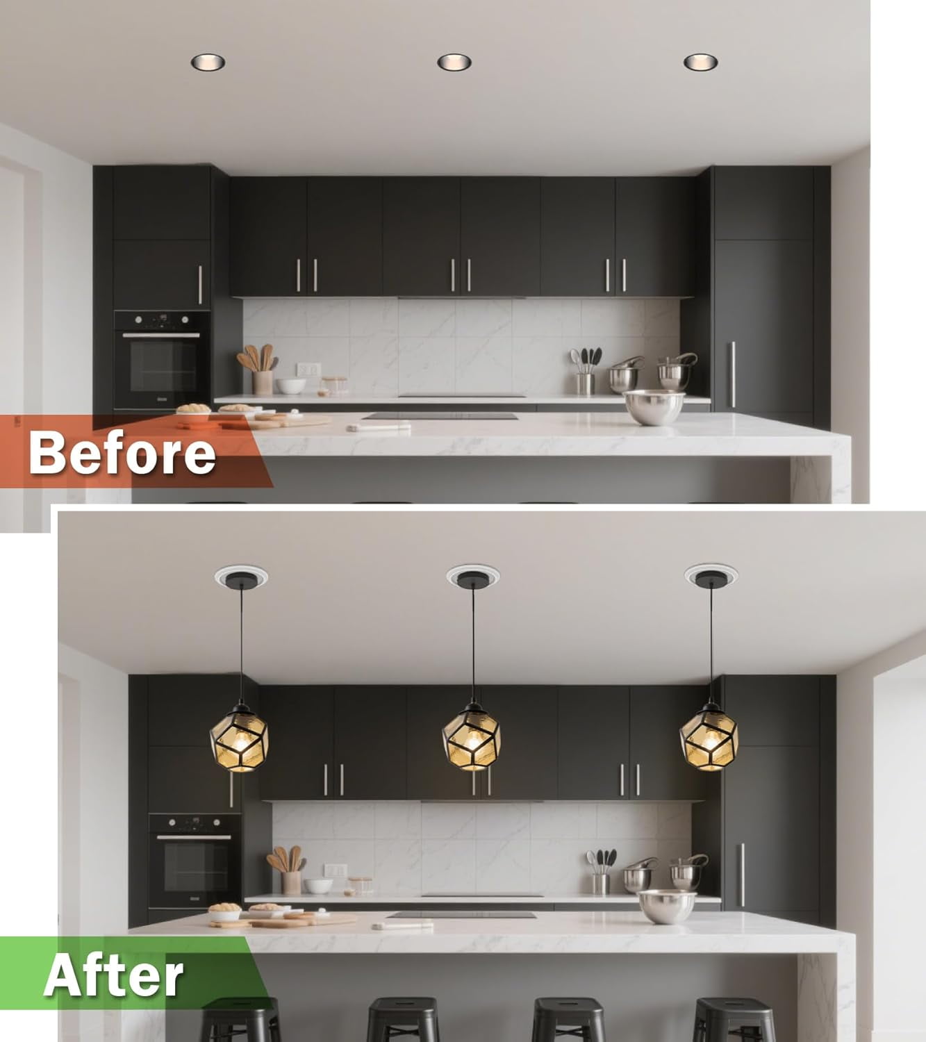 UGUCYUI-6-Inch Recessed Can Light Conversion Kit for Pendant Light or ...