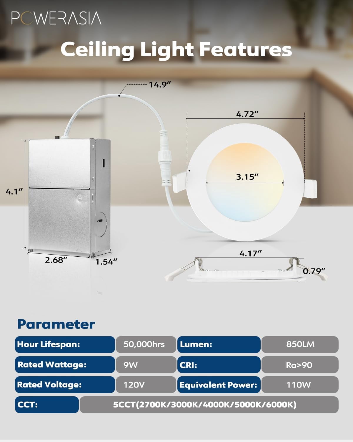 UGUCYUI-6 Pack 4 Inch LED Recessed Lights with Junction Box, Recessed ...
