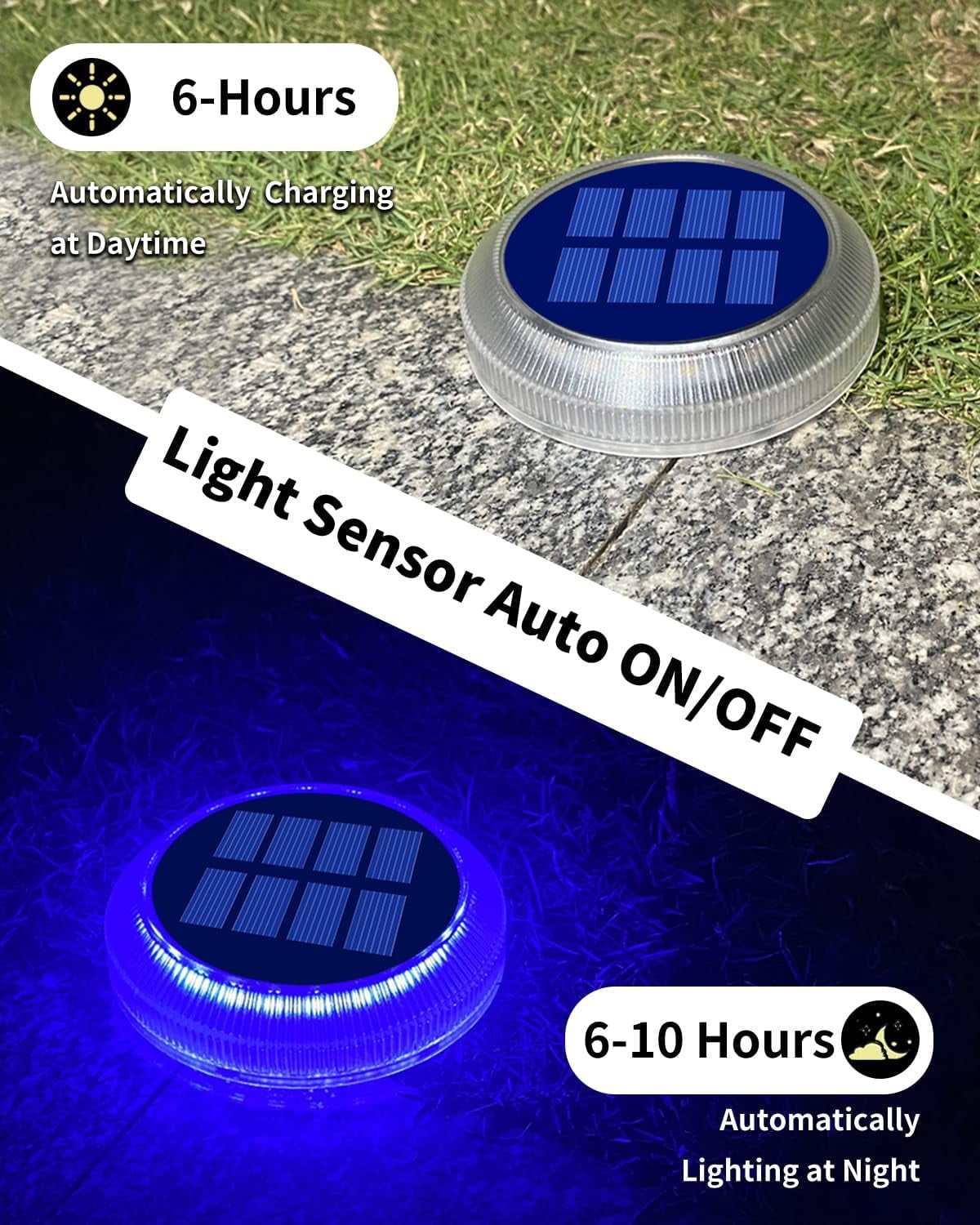 UGUCYUI-6 Packs Solar Driveway Lights, Solar Dock Lights, Deck Lights ...