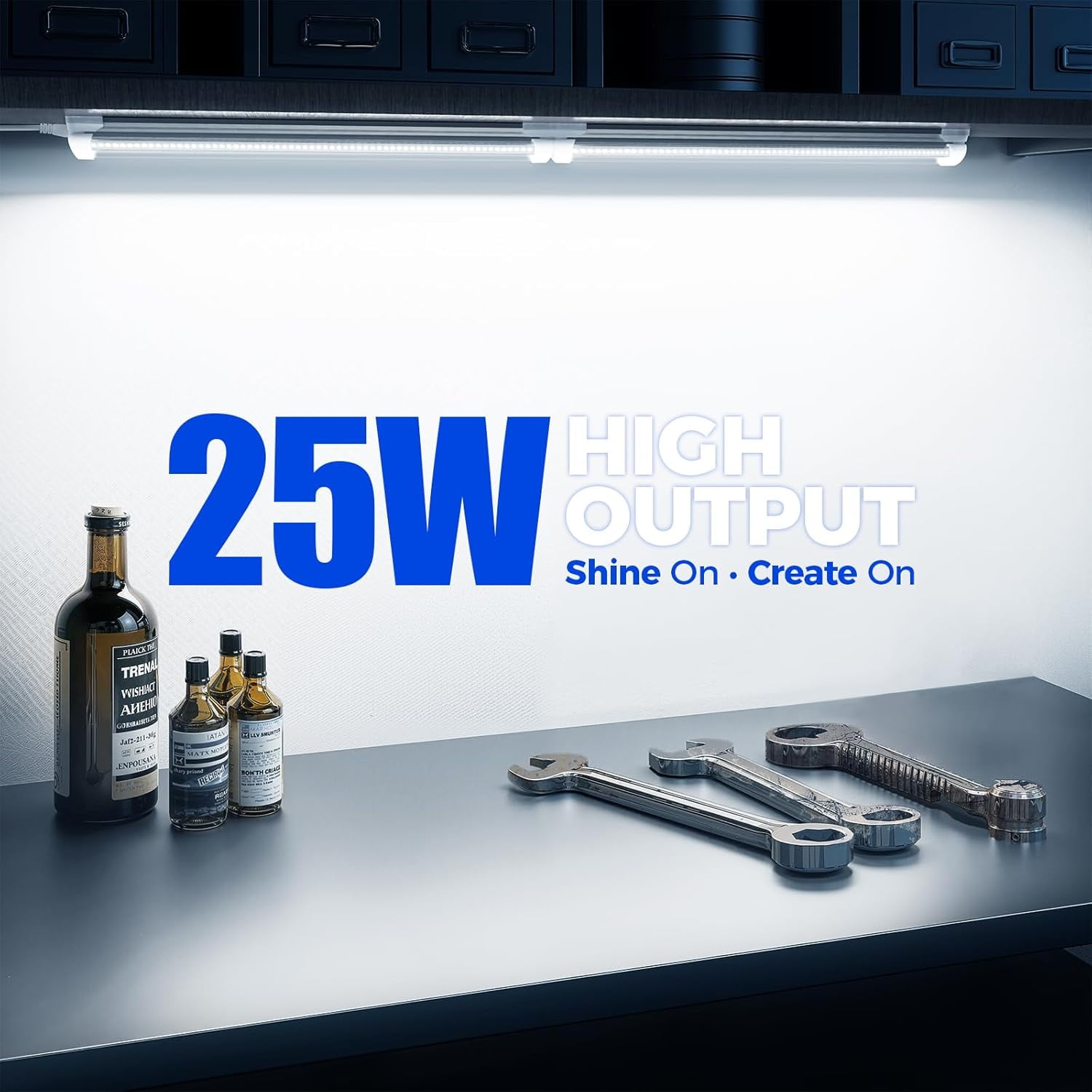 UGUCYUI-6500K 1.5FT LED Shop Light, 3450LM, 25W, T8 Under Cabinet ...