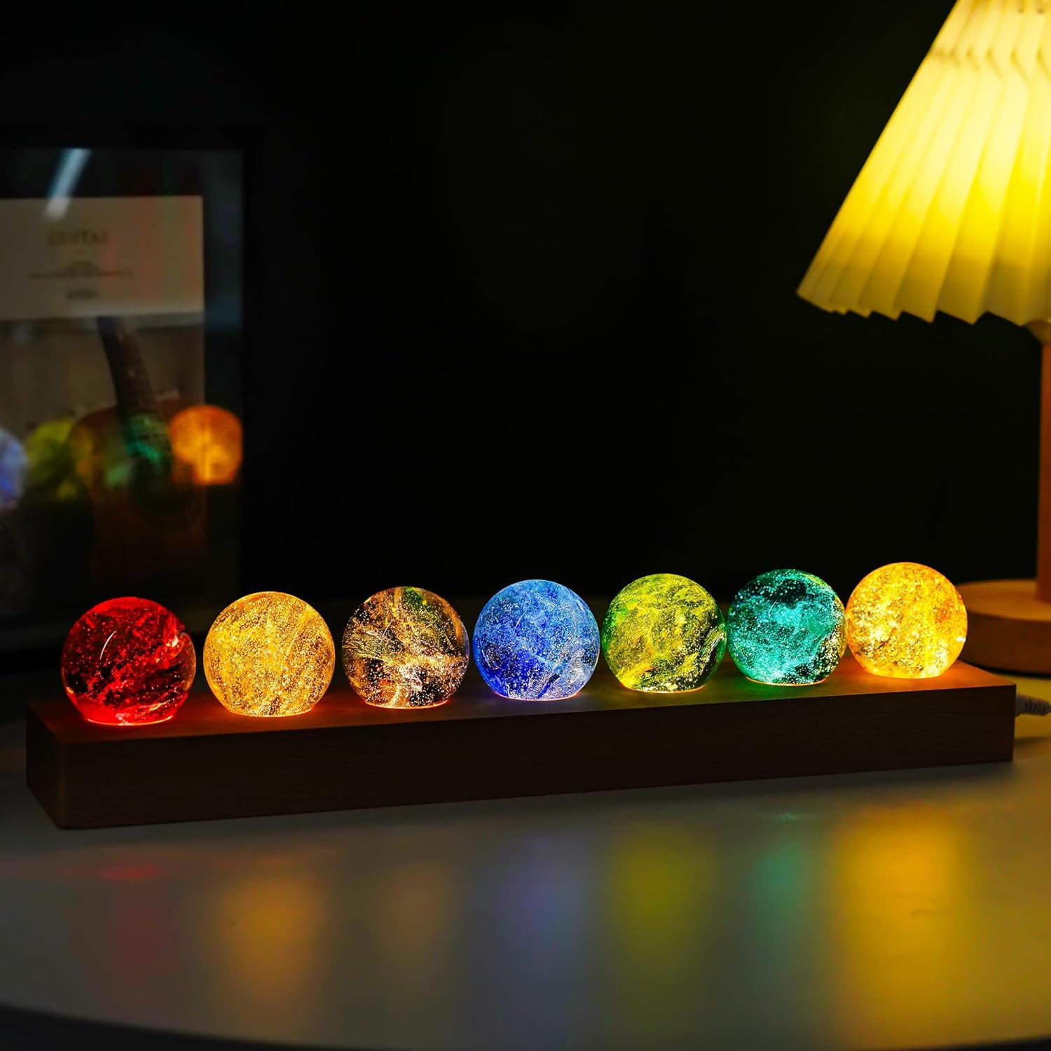 UGUCYUI-7 Chakra Crystals Spheres Sets 40mm Crystal Healing Ball with ...