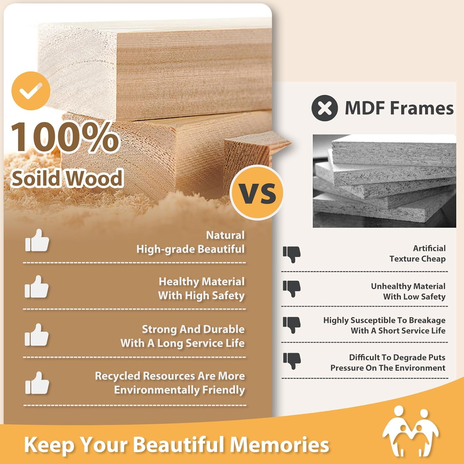 UGUCYUI-8x8 Picture Frames 4 Pack for Picture 4x4 with Mat or 8x8 ...