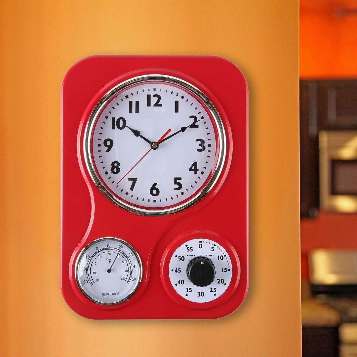 UGUCYUI-- 9.5 Inch x 12.5 Inch - Retro Kitchen Wall Clock, Vintage Wall ...