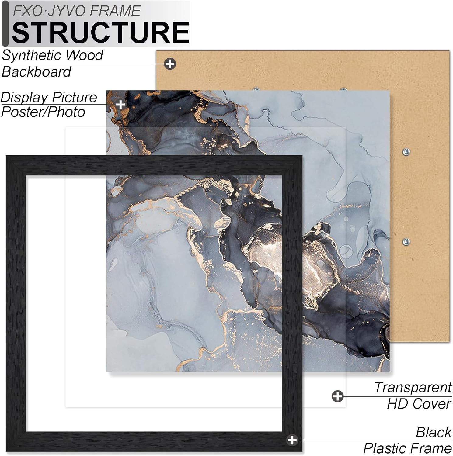 UGUCYUI-9x9 Frame Set of 6, Black Picture Frame for 9 x 9 Square ...