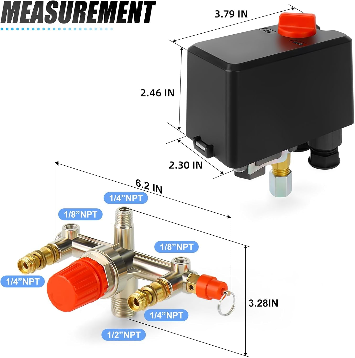 UGUCYUI-Air Compressor Pressure Switch Control Valve 120-150 PSI 110V ...