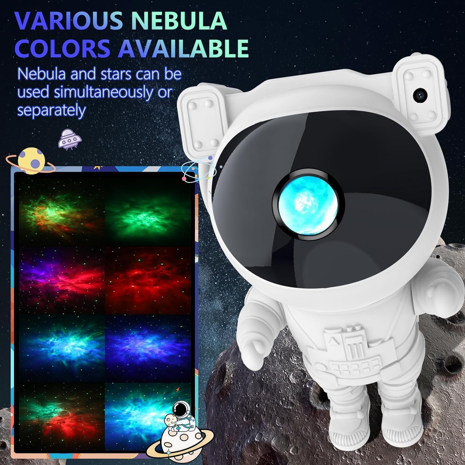 UGUCYUI-Astronaut Galaxy Projector Night Light, Starry Ceiling LED Lamp ...