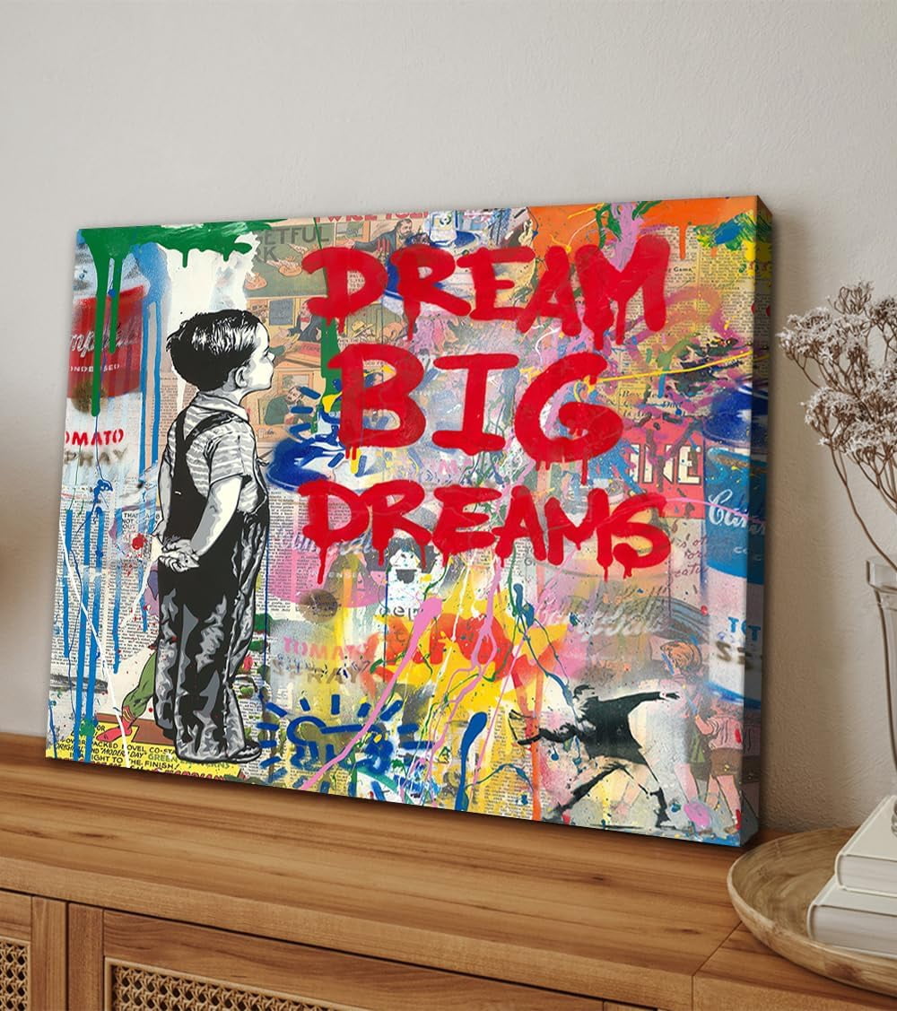 UGUCYUI-Banksy Pop Street Graffiti Wall Art, Dream Big Inspirational ...