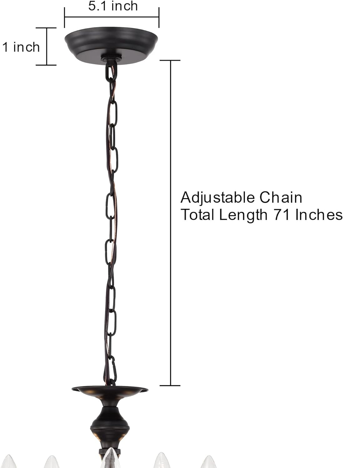UGUCYUI-Black Light Fixture Canopy Kit 5 Inches Diameter and 6 Feet ...