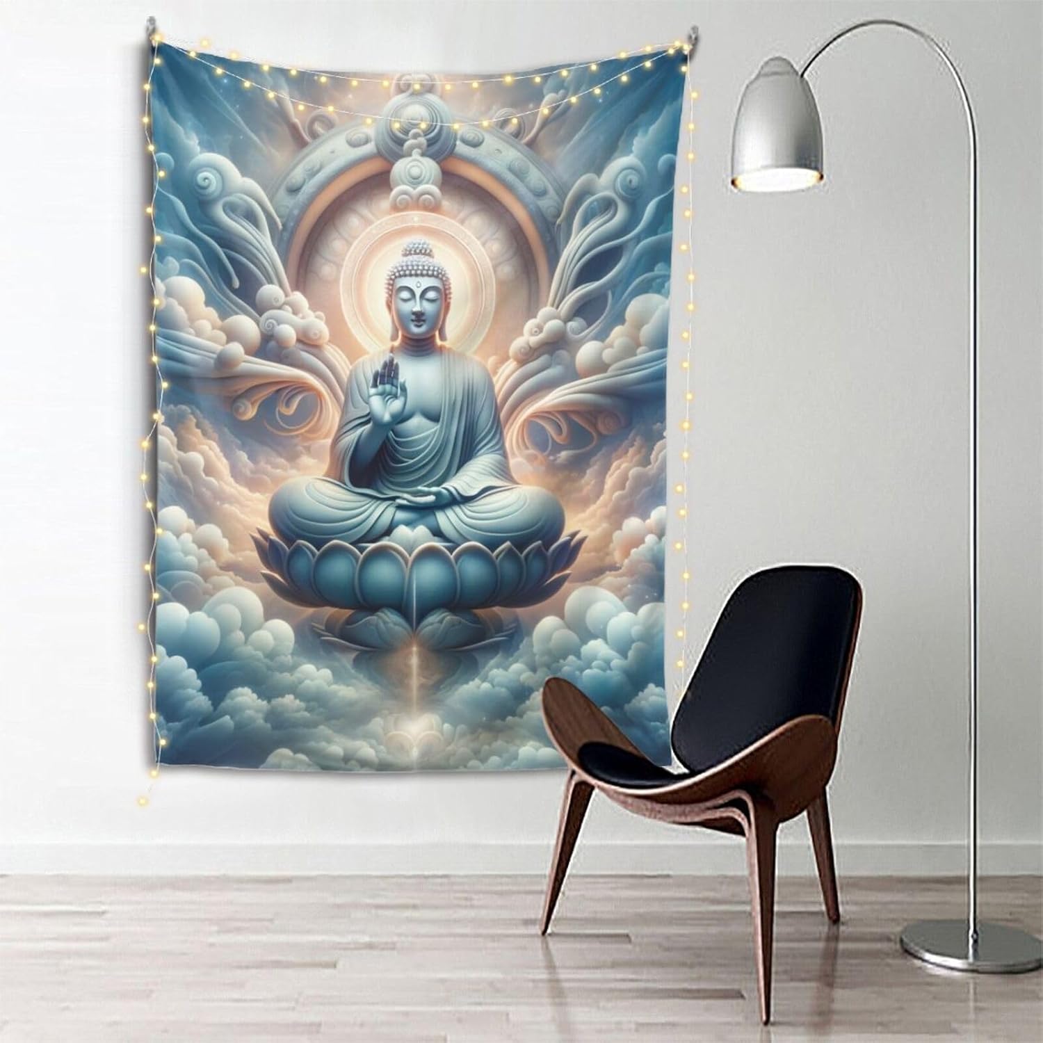 UGUCYUI-Buddha Statue Tapestry Buddhist Wall Art Indian Zen Tapestrys ...