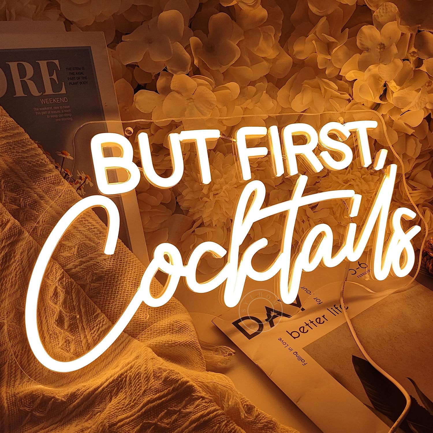 UGUCYUI-But First Cocktails Led Neon Light Sign Home Bar Shop Bedroom ...