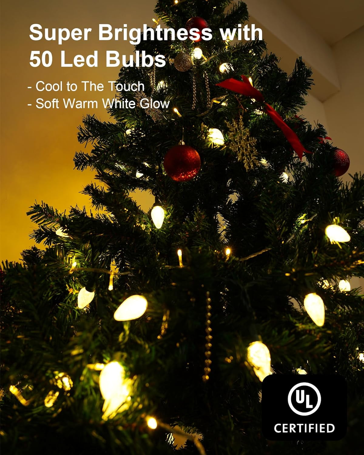 UGUCYUI-C7 Led Christmas String Lights, 25.16ft 50 LED Connectable ...