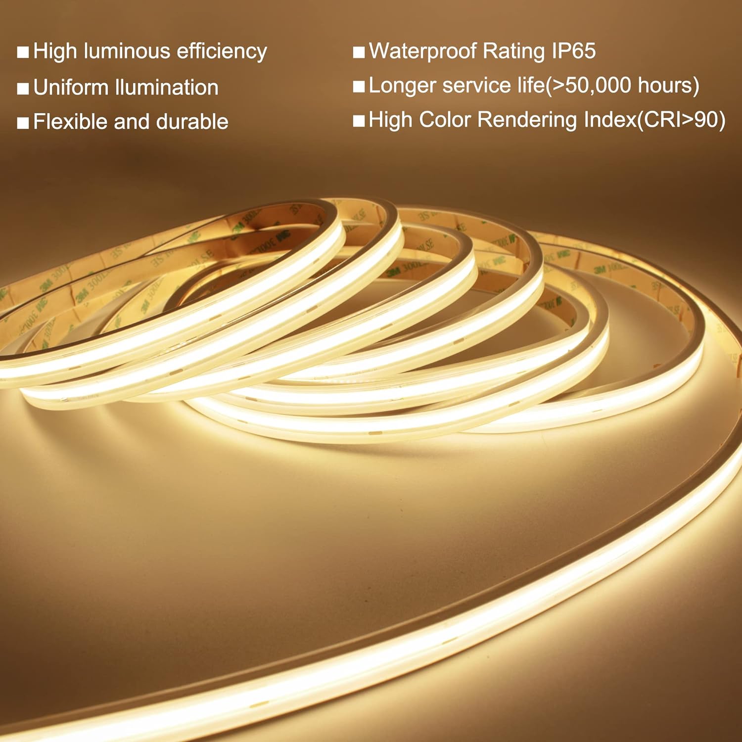 UGUCYUI-COB LED Strip Lights,2700K Warm White,24V led Light Strips ...