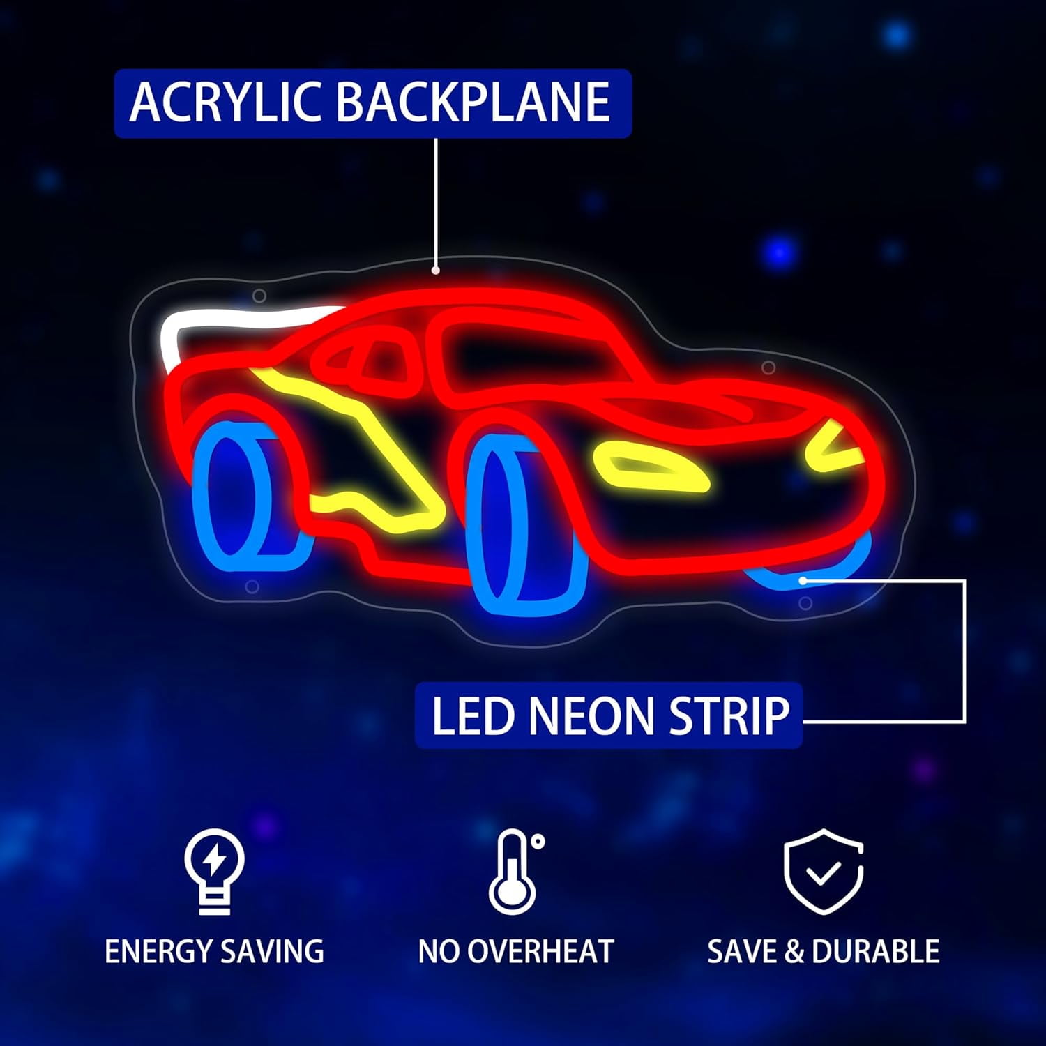 UGUCYUI-Car Neon Sign for Wall Decor, Racing Car Neon Led Sign ...