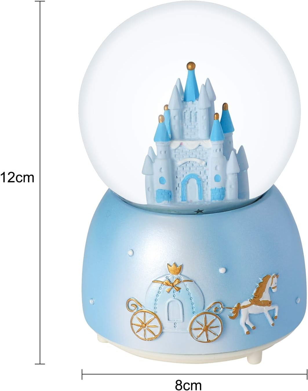 UGUCYUI-Castle Crystal Ball Music Box LED Light Rotating Musical Box ...