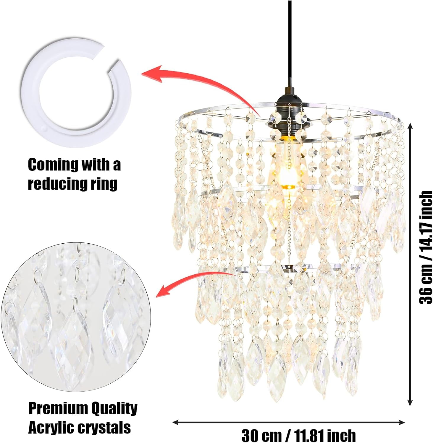 UGUCYUI-Chandelier Shades, Mini Crystal Shade, Acrylic Beaded Hanging ...