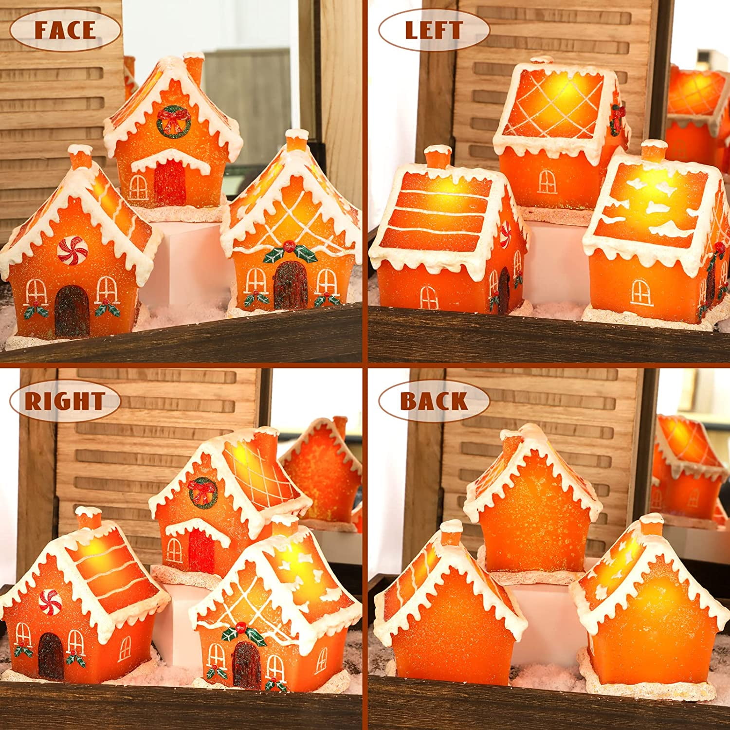 UGUCYUI-Christmas Gingerbread House Tabletop Decoration Lighted ...