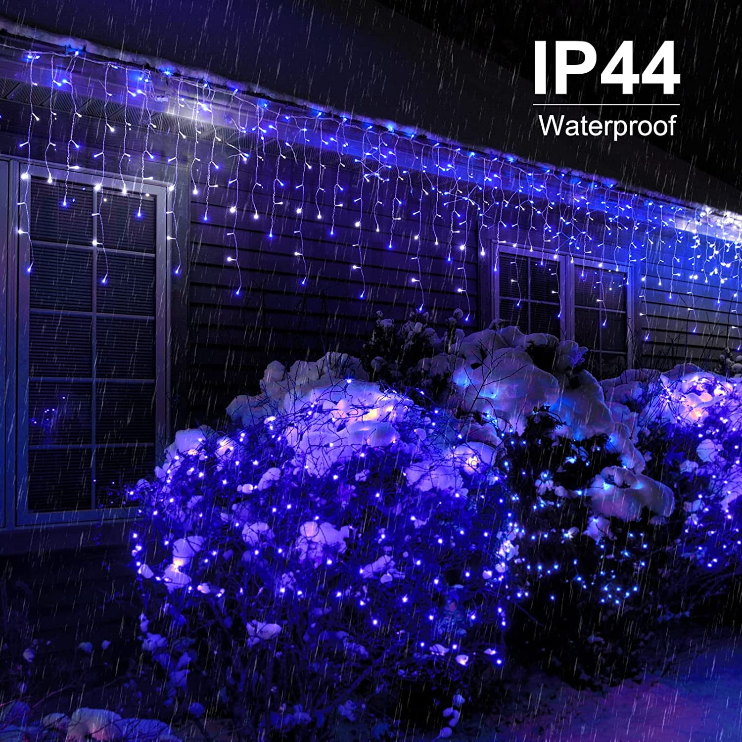 UGUCYUI-Christmas Icicle Lights Outdoor, 33 Feet 72 Drops with 384 LED ...