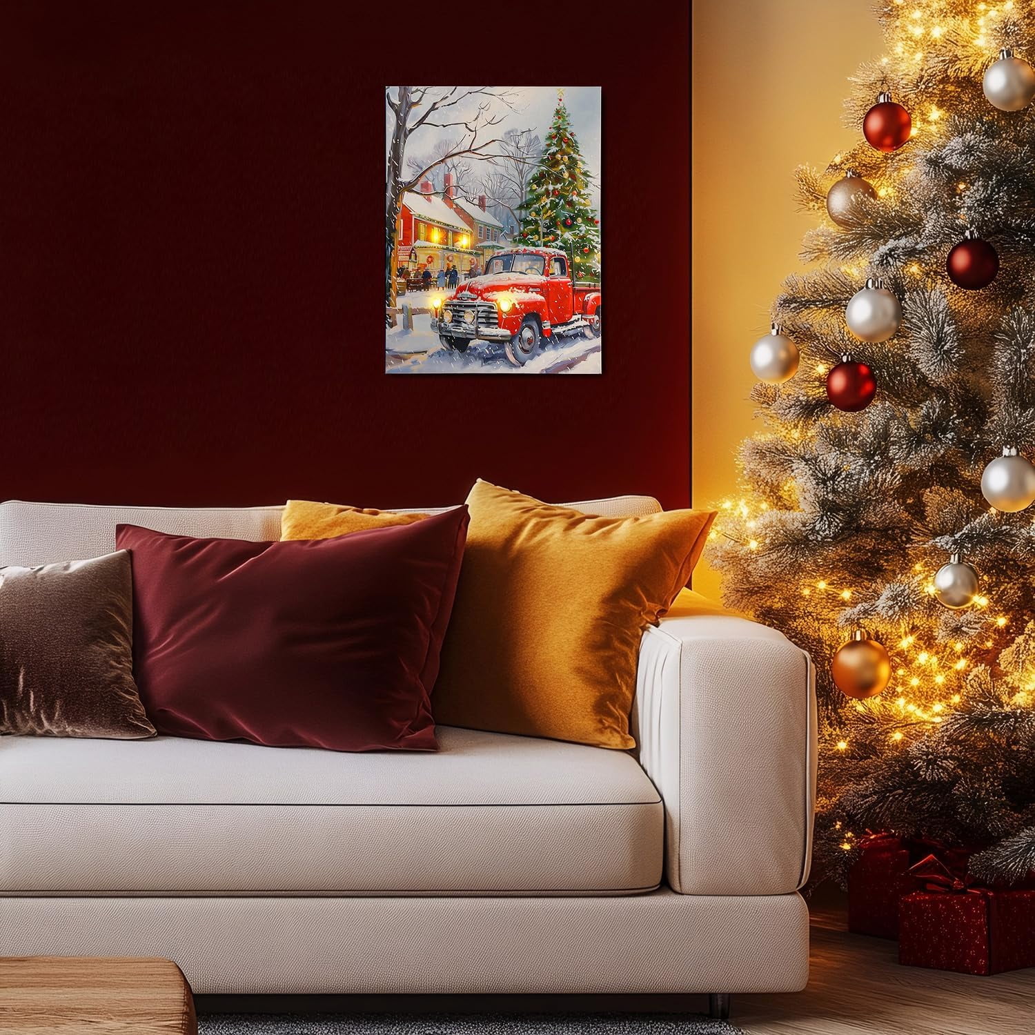 UGUCYUI-Christmas LED Lighted Wall Decor, 16 x 12 Inch Canvas Prints ...