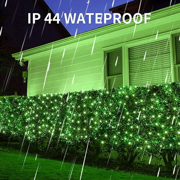 UGUCYUI-Christmas Net Lights, 360 LED 12FT x 5 FT Transparent Wire Waterproof Connectable String ...