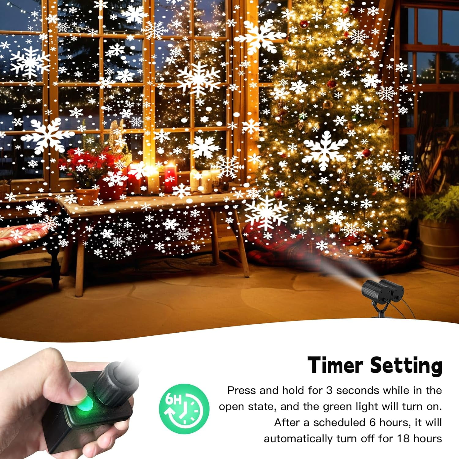 UGUCYUI-Christmas Snowflake Projector Lights Outdoor,Timer Setting ...