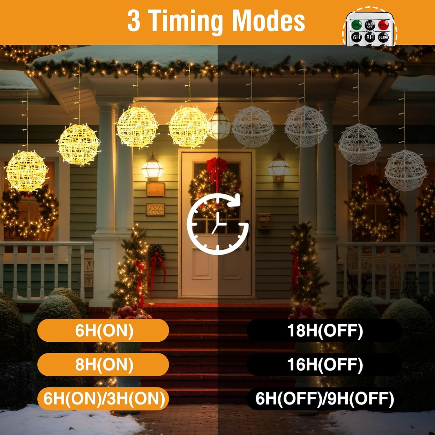 UGUCYUI-Color Changing Christmas Outdoor Balls Lights, 11 Modes Sphere ...