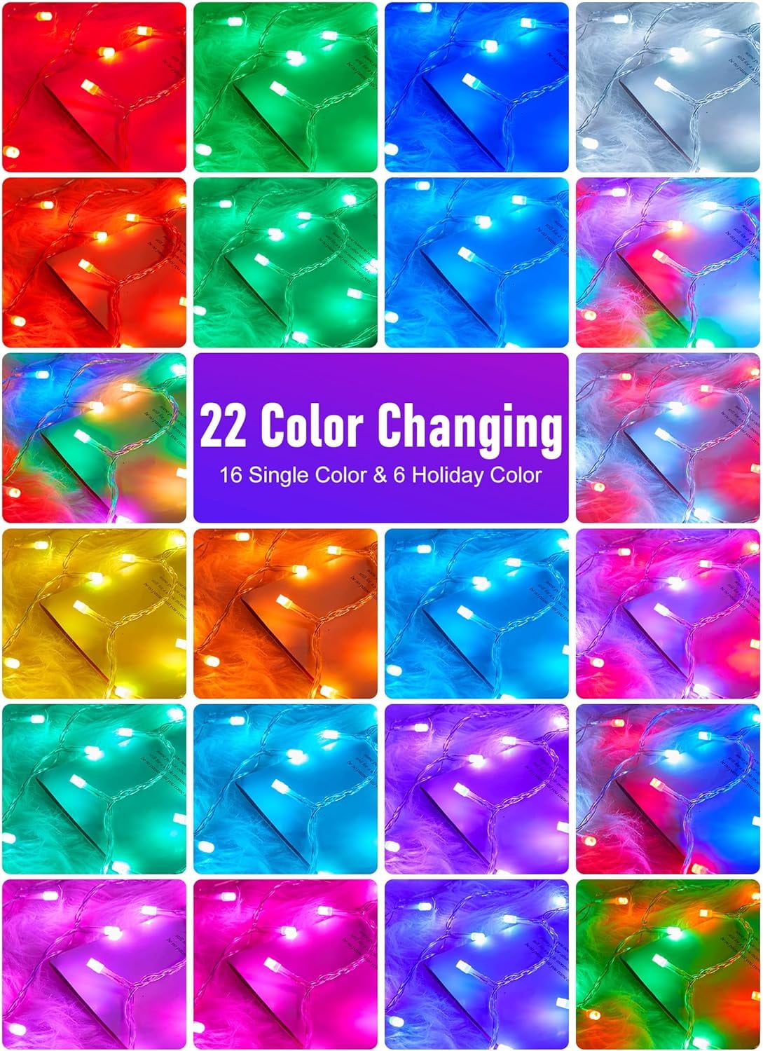 UGUCYUI-Color Changing String Lights Outdoor- 22 Colors 33FT 100 LED ...