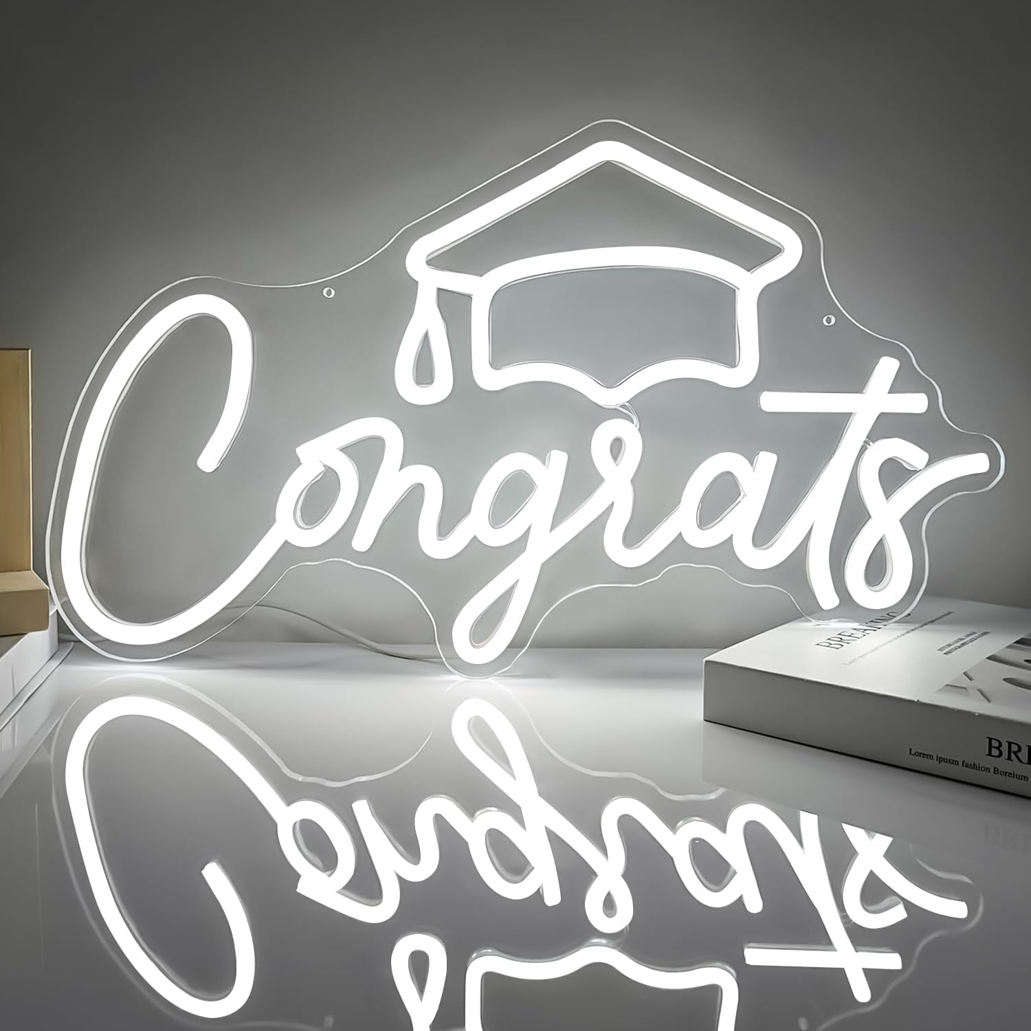 UGUCYUI-Congrats Grad Neon Sign Congrats Neon Lights Signs for Backdrop ...