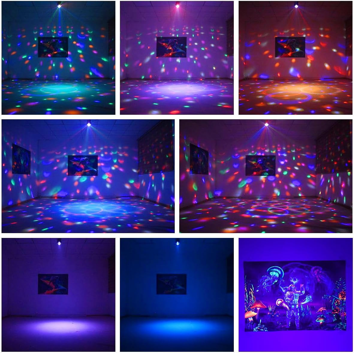 UGUCYUI-Disco Ball Party Lights Sound Activated Strobe DJ Stage ...