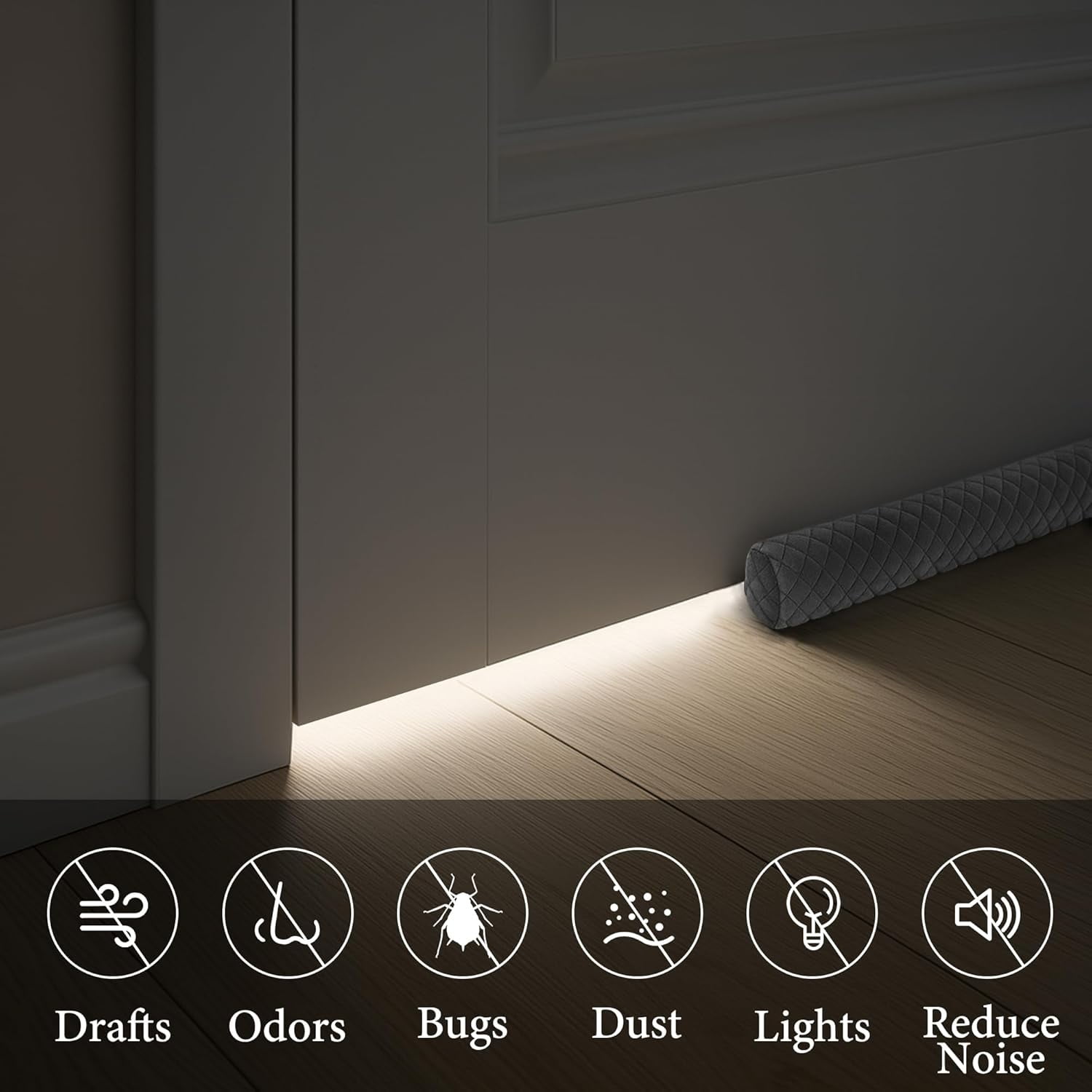 UGUCYUI-Door Draft Stopper \u2013 Premium Velour Under Door Gap Filler ...