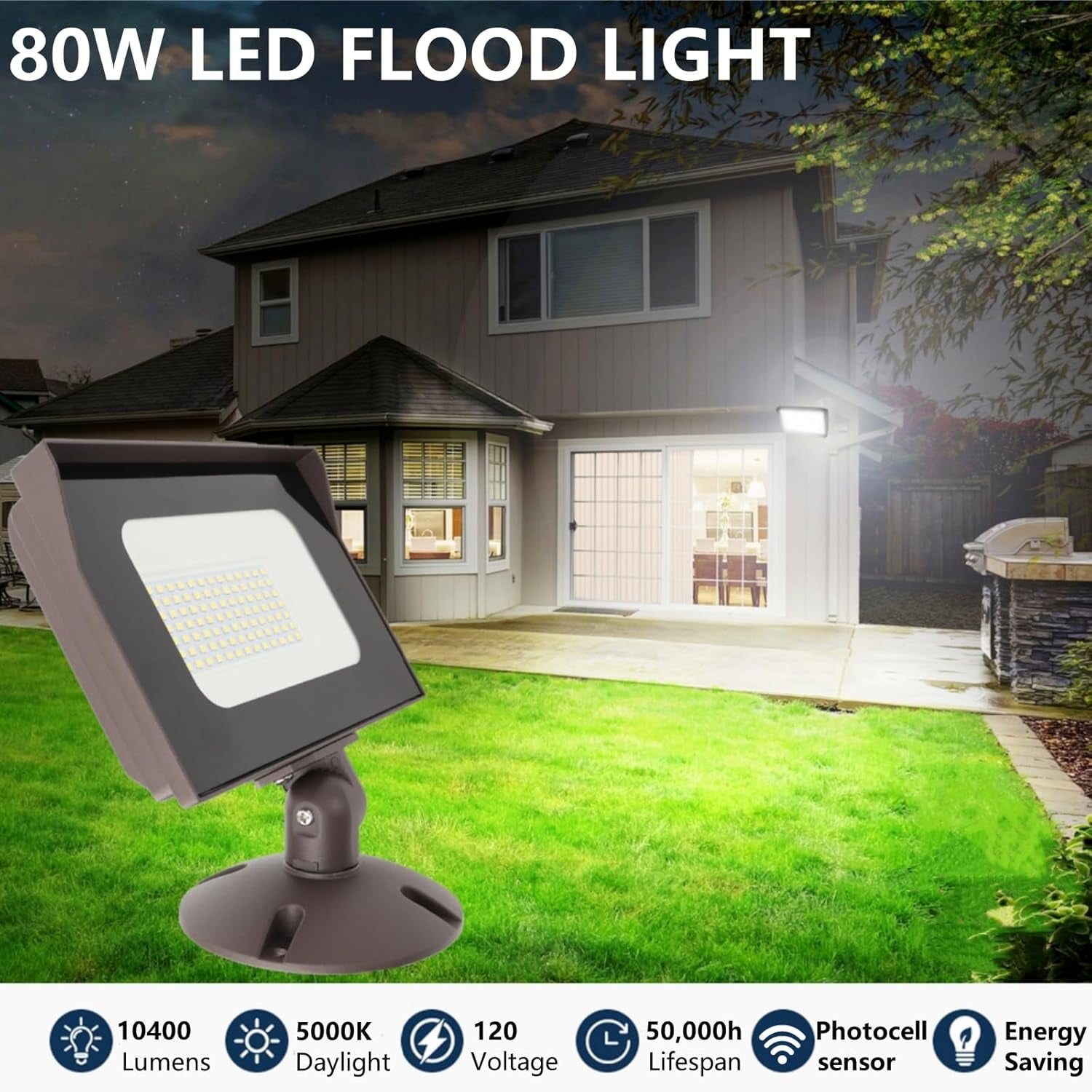 UGUCYUI-Dusk to Dawn 80W Outdoor LED Flood Light with 1/2" Knuckle ...