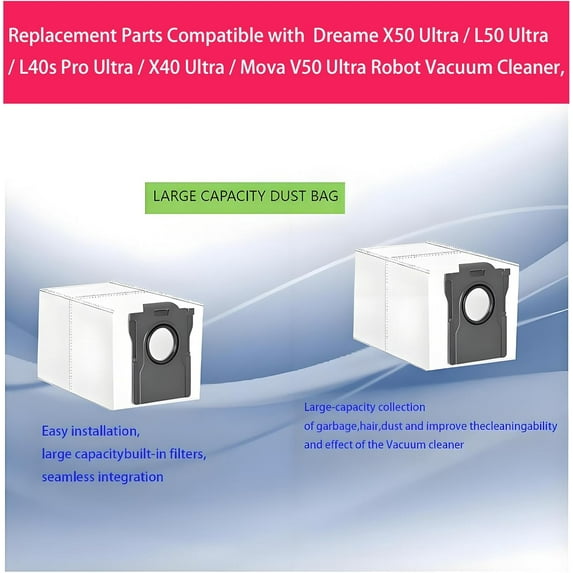 UGUCYUI-Dust Bags and Mop Pads Replacement for Dreame X50 Ultra / L50 ...