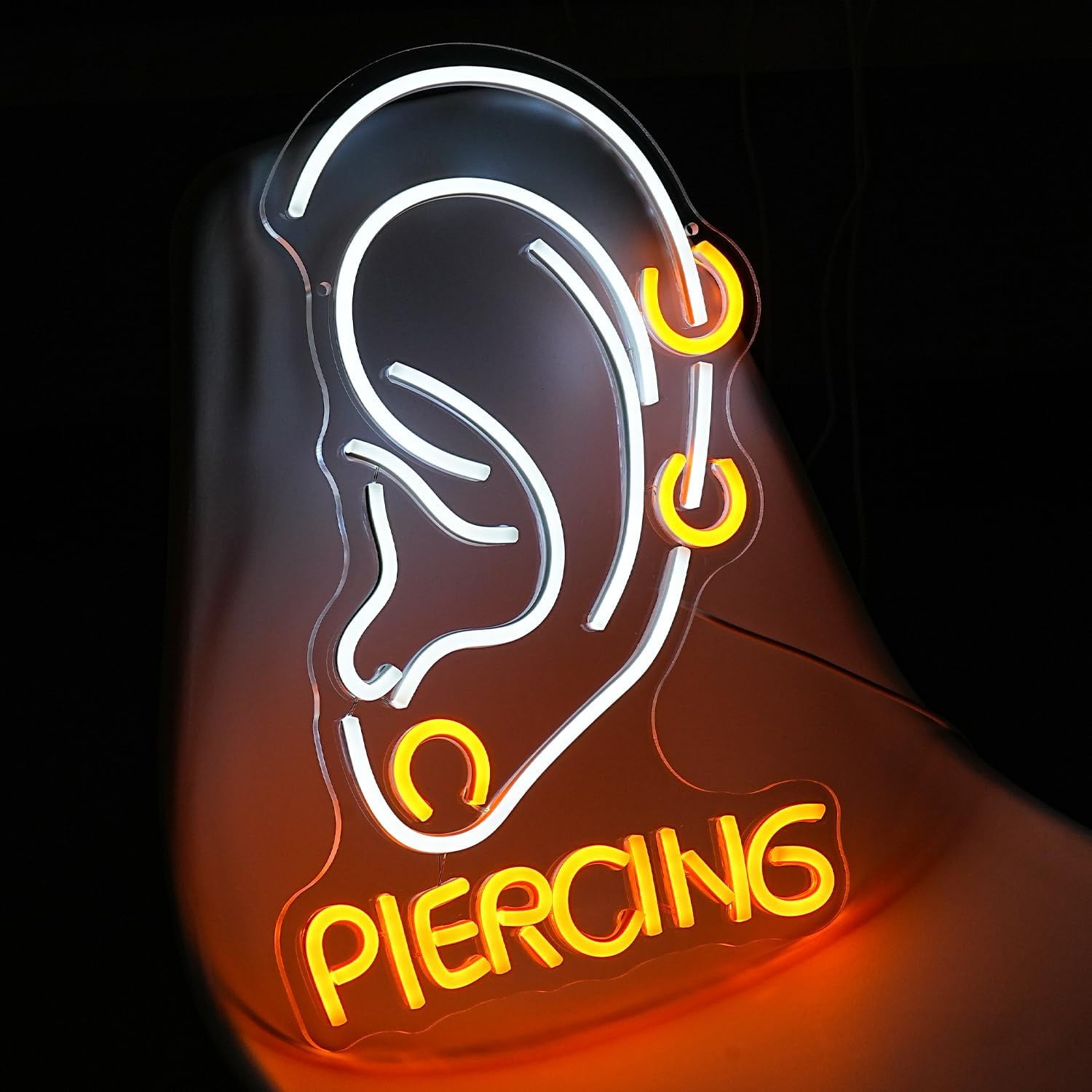 UGUCYUI-Ear Piercing Neon Sign for Wall Decor Dimmable Piercing Neon ...