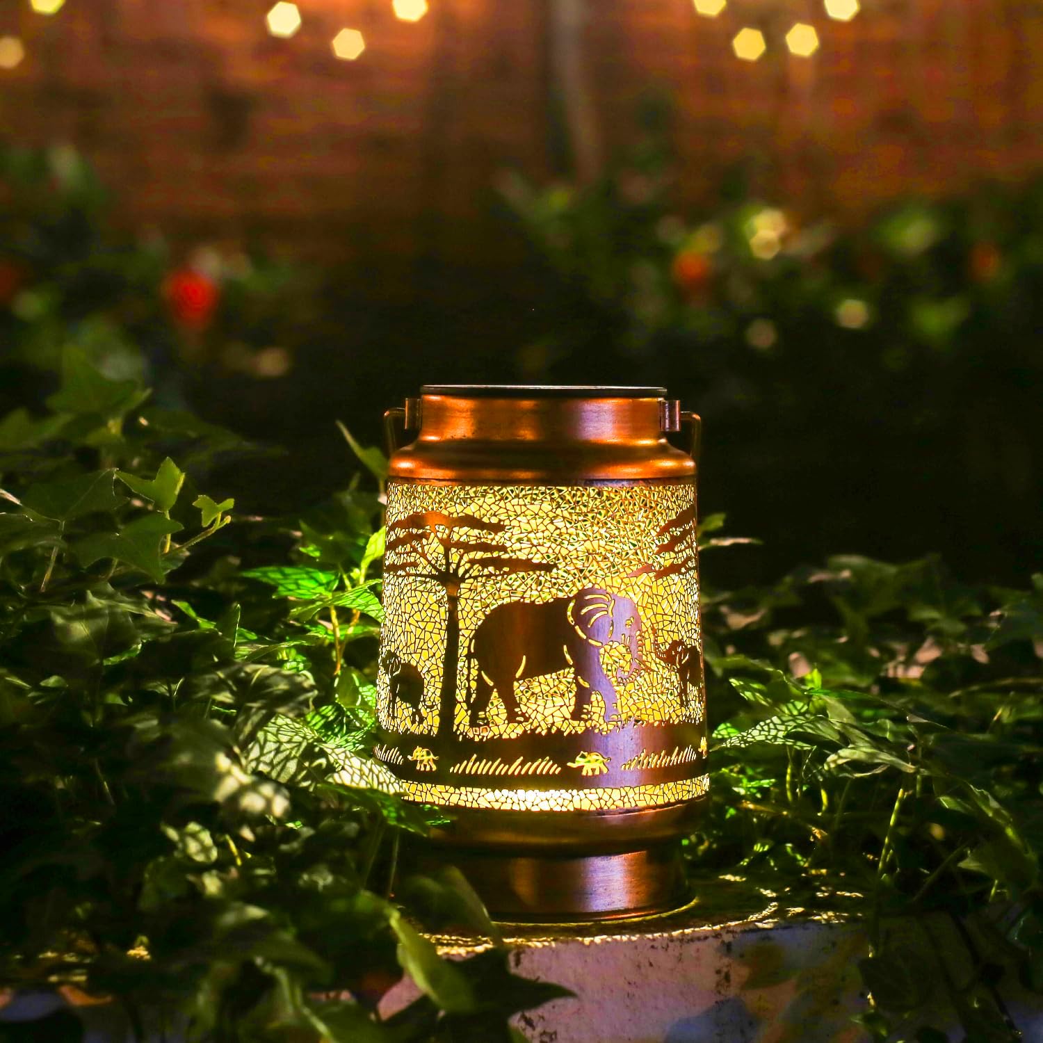 UGUCYUI-Elephant Solar Lanterns Outdoor Waterproof Hanging Solar Lights ...
