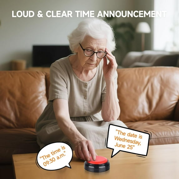 UGUCYUI-Extra Large Talking Alarm Clock for Seniors, Voice Announcement ...