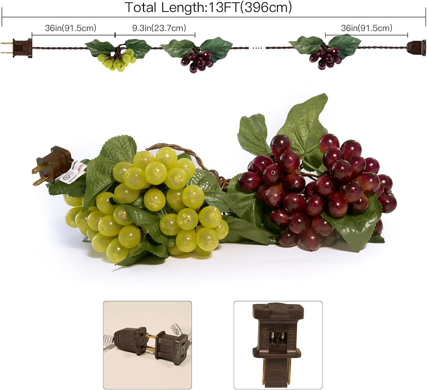 UGUCYUI-Grape Vine String Lights, 100 LED Grape Lights, Fruit String ...