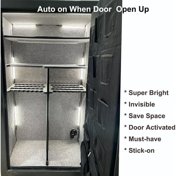 UGUCYUI-Gun Safe Light Kits Door Activated – 4X 12 Inch Black Metal LED ...
