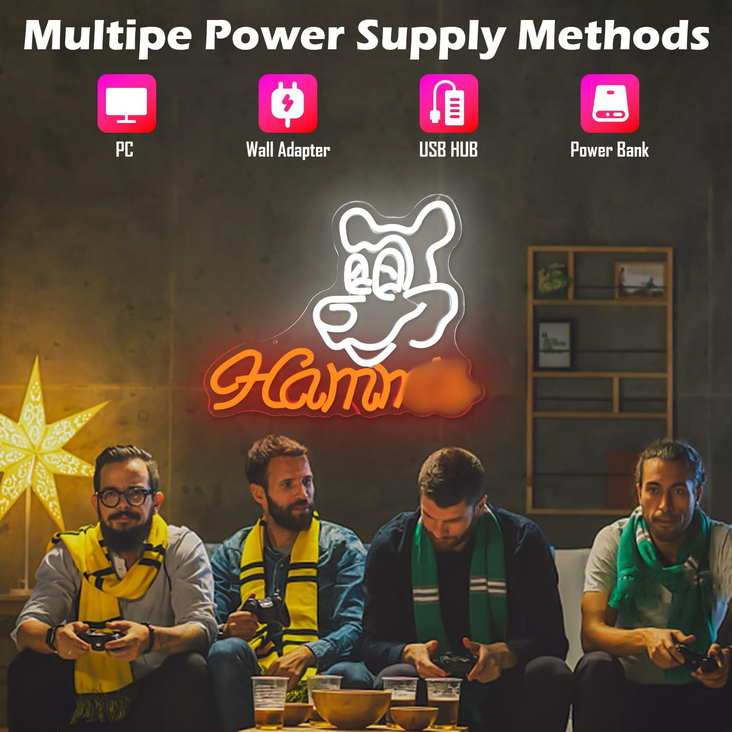 UGUCYUI-Hamms Beer Bear Neon Sign for Wall Decor Dimmable Hamm's Beer ...