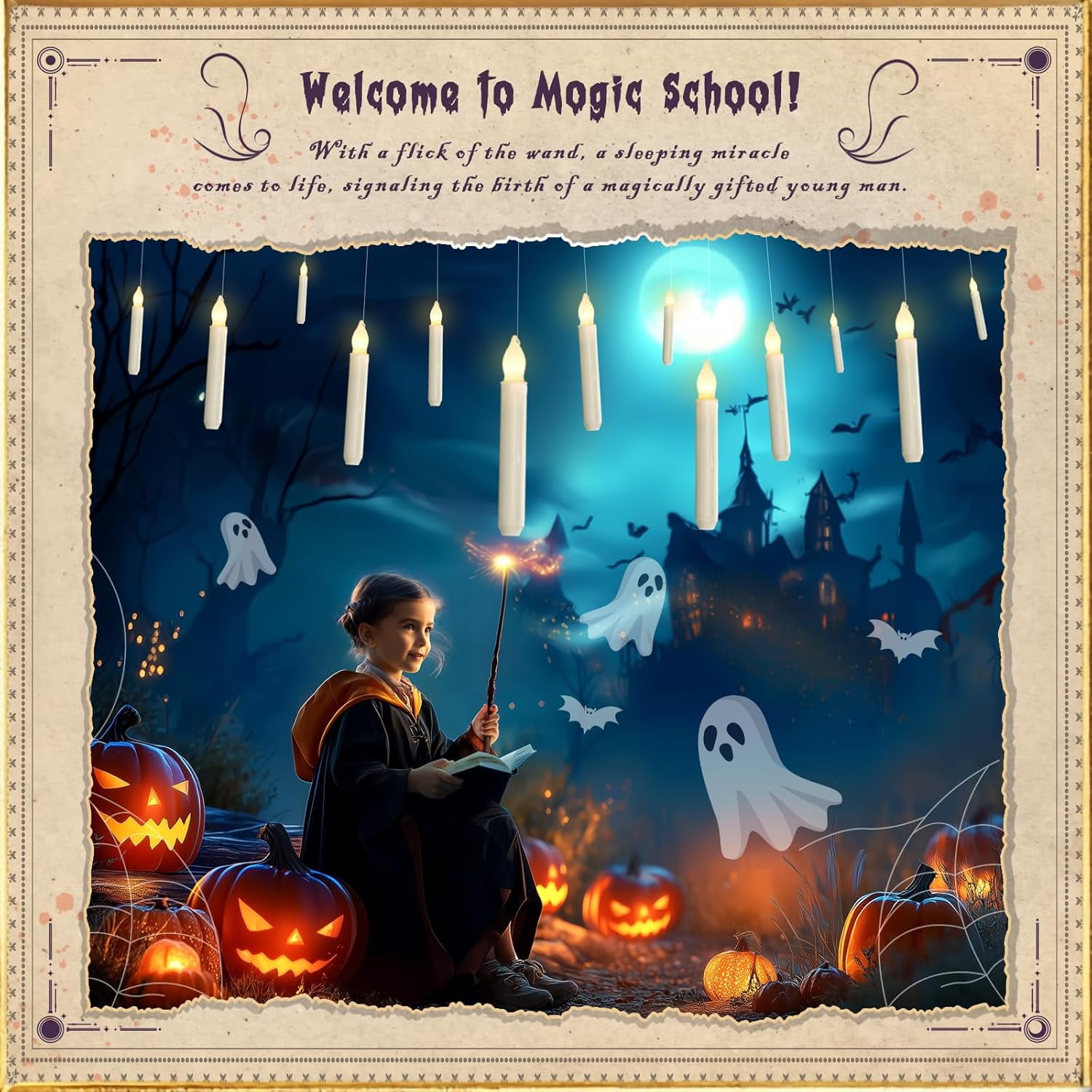 UGUCYUI-Hanging 20 Pcs Floating Candles with 2 Wand Remote and String ...